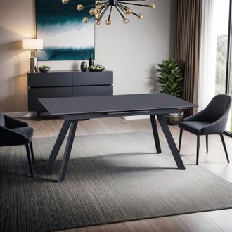 M&S Collection M&s - Table à manger extensible 160-205 cm en céramique noir - inski