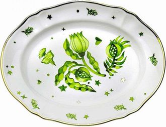 BITOSSI HOME Plat Oval de Service cm 34, Décoration Florale Ftb01105