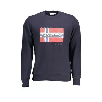 Napapijri Blauer Baumwollpullover mit Rundhalsausschnitt - - Sweatshirts & Hoodies - Herren - Blau - 2XL