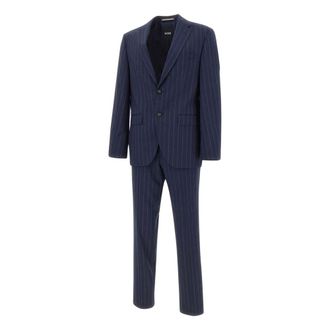 HUGO BOSS Homme, Costumes, Bleu, Taille: 3XL Costume deux pi&egrave;ces en laine vierge &agrave; rayures tennis