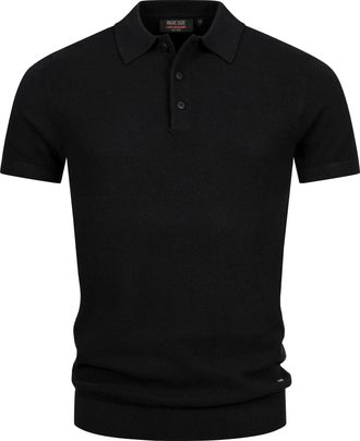 Indicode Herren INVorm Poloshirt Feinstrick mit Rippstricksaum | Herrenpoloshirt Baumwollshirt Polokragen Black, XXL