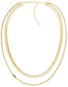 Tommy Hilfiger Jewelry Collier Chaîne Double pour Femme en Or Jaune - 2780980