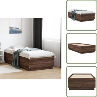 vidaXL The Living Store Bettgestell Braun Eichen-Optik 90x190 cm Holzwerkstoff - Holz