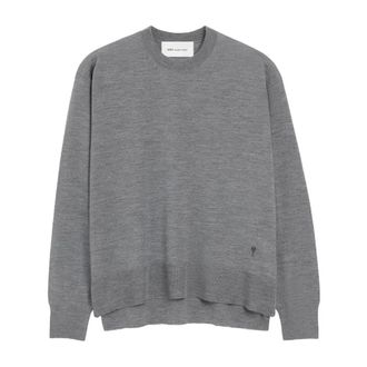 Ami Pull Col Rond Ami De Coeur - Femme - Pulls - Gris - Taille: 36 FR