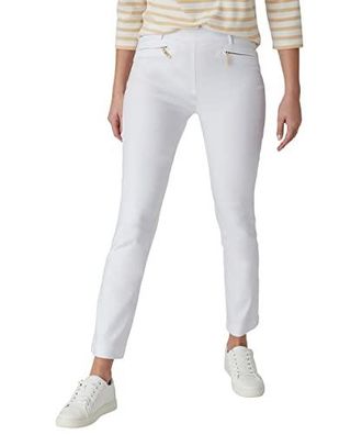 Damart Pantalon 7/8ème Toile Extensible Femme Blanc Taille 44