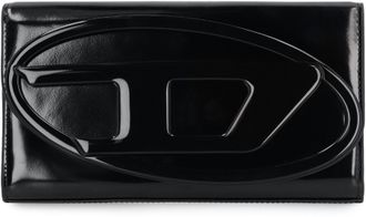 Diesel Womens Leather Wallet On Chain - Black Cow Hide Clutch Bags