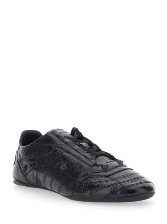 Balenciaga Mens Sneakers City Black Leather Trainers