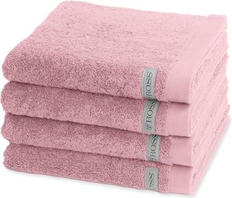 ROSS 4 teiliges Frottier-Set - Sinfonie (4 X Handtuch im Set) - 500 g/m2 - Baumwolle - Walkfrottee - saugstark - weich und flauschig - Altrosa