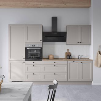 Nobilia home24 Küchenzeile High-Line Variante D 300cm Ausrichtung links Grau/Steingrau ohne Elektrogeräte