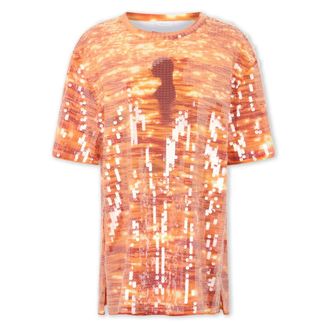 Paco Rabanne Pailletten Baumwoll Mini Kleid - - Dresses - Damen - Orange - S