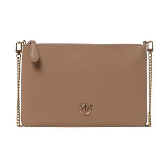 Pinko Pinko, Femme, Sacs, Beige, Taille: ONE Size Love Birds Chain Wallet Crossbody