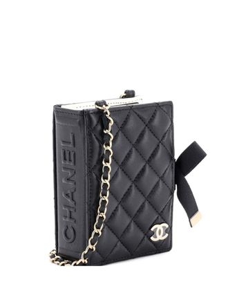 Chanel CC Book Card Holder with Chain Quilted Lambskin crossbody bag - Schwarz