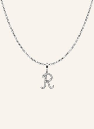 Cada Cada Kette Tiny Diamond Letter R silber