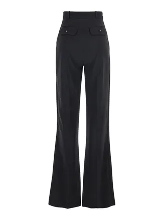 Elisabetta Franchi Womens Black Trousers With Pleated Details Polyester