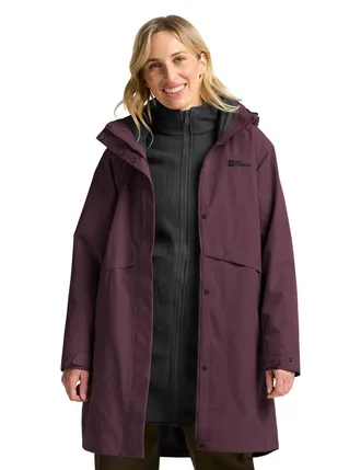 Jack Wolfskin Damen BAYLIGHT 3IN1 Coat W Mantel, Amaranth, XL