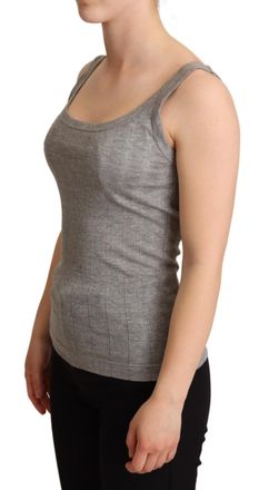 Dolce & Gabbana Womens Gray Cotton Modal Canotta Tank Top T-Shirt