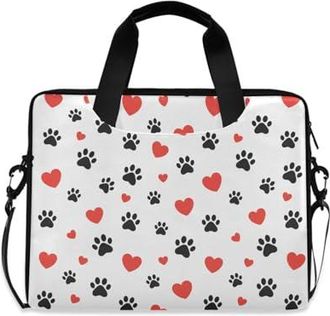 Alaza Sac pour ordinateur portable de 40,6 &agrave; 15,6 avec motif de chat mignon et dempreintes de pieds, sac pour ordinateur portable de 40,6 &agrave; 15,6 cm, sacoche