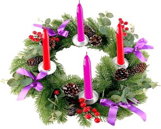 Generic Weihnachtskerzenringe, Weihnachten Herzst&uuml;ck Dekoration Kerzenhalter Ring Garland, Wunderbare praktische Kunstkerzenringe, Kr&auml;nze, Festlicher Adventsk