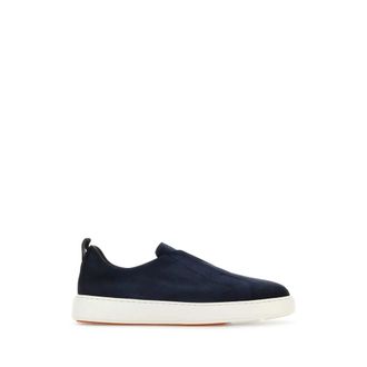 Santoni Blaue Wildleder Slip Ons Sneakers - - Shoes - Herren - Blau - 45 EU