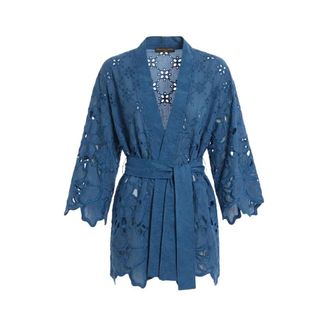 Ermanno Scervino Openwork Belted Kimono - - Blouses & Shirts - Damen - Blau - S