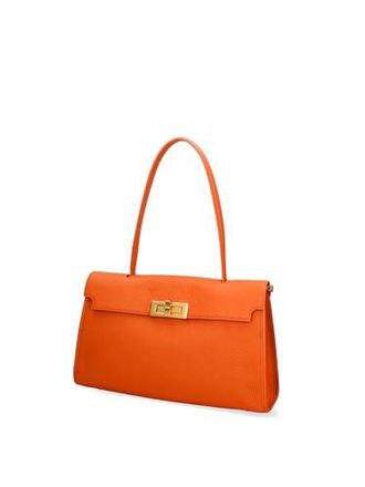 Gave Lux Sac à bandoulière pour femme en cuir véritable Made in Italy 33x20x9 cm GLX22224123FBG, orange., Taille unique