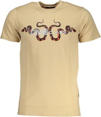 Cavalli Cotton T-Shirt - - Tops - Herren - Beige - XL