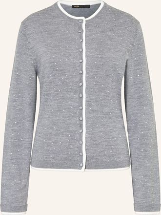 Maje Strickjacke Mit Schmucksteinen grau