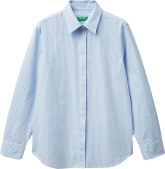 Benetton Damen Camicia 59t7dq0bh Hemd, Weiß, X-Small