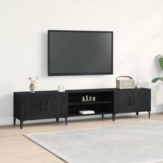 vidaXL Vidaxl - Meuble tv Ch&ecirc;ne noir 180 x 31.5 x 40 cm Bois ding&eacute;nierie