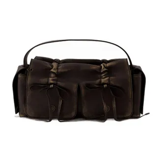 Acne Studios Womens Multipocket Vintage Shoulder Bag Brown Calfskin