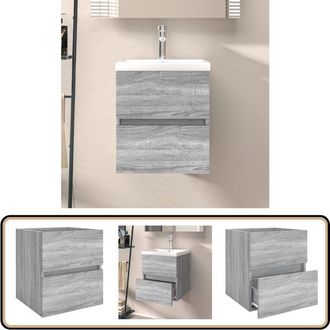 vidaXL Vidaxl - Armoire dévier Sonoma gris 41x38,5x45 cm Bois dingénierie - Meuble De Salle De Bain - Armoire De Lavabo - Meuble Vasque - Rangement Salle