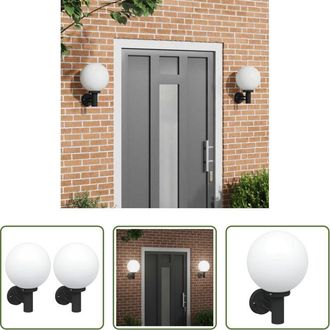 vidaXL vidaXL Applique murale moderne - Applique Murale Ext&eacute;rieure 2 pcs Noir 28 x 25 x 38 cm