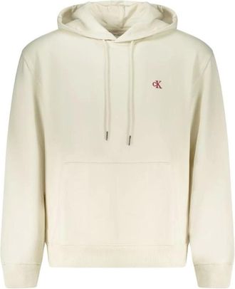 Calvin Klein Homme, Sweatshirts et sweats &agrave; capuche, Beige, Taille: M SweaT-shirt en coton avec finitions c&ocirc;tel&eacute;es