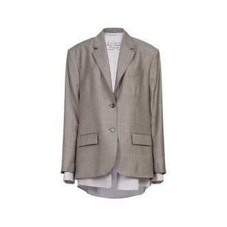 Acne Studios Blazer &agrave; doublure en chemise ray&eacute;e en laine