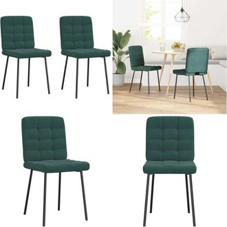vidaXL Esszimmerstühle 2 Stk. Dunkelgrün Samt - Vidaxl