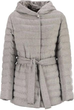 Herno Femme, Vestes, Gris, Taille: 42 FR Veste en duvet en soie et cachemire