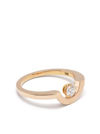 Loyal.e Paris bague Intr&eacute;pide Petit Arc en or blanc 18ct orn&eacute;e de diamants - Rose