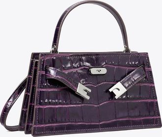 Tory Burch Damen Gepr&auml;gte Mini Lee Radziwill Tasche mit Tragegriff oben