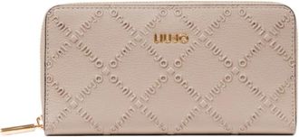 Liu Jo Femme, Accessoires, Beige, Taille: ONE Size Portefeuilles à fermeture éclair avec logos en relief