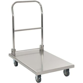 vidaXL Plattformwagen Silbern 82 x 53 x 86 cm Edelstahl Vidaxl