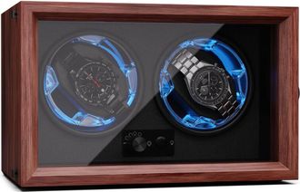 Klarstein Klarstein - Uhrenbeweger für Automatikuhren, Automatik-Uhrenbeweger für 2 Uhren, Automatikuhr Uhrenbeweger mit Acryl-Tür, Automatischer Uhrenbeweger