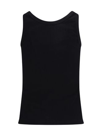 Versace Womens Tank Top Cotton Rib Stretch Black Cotton; Elastane