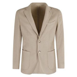 L.B.M. 1911 Blaue Flanellwolle Diagonale Jacke - - Jackets - Herren - Beige - 2XL