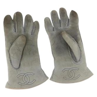 Chanel Gants en cuir Pre-owned - Femme - Pre-owned - Bleu - Taille: ONE Size