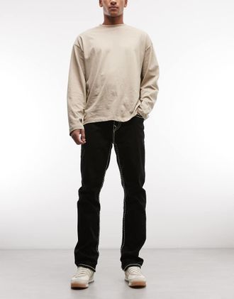 True Religion Ricky Super T - Jean droit - Noir d&eacute;lav&eacute;