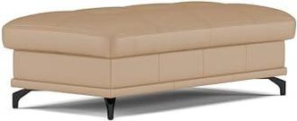 Cavadore Cavadore Hocker Castiel / Polsterhocker mit mattschwarzen Metallfüßen, ideal als Beistellhocker, Fußablage, Sitzgelegenheit / 138 x 48 x 71 / Echtlede