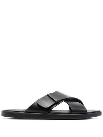 Doucal's sandales en cuir &agrave; bout ouvert 20 mm - Noir