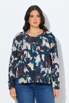 Ulla Popken Sweatshirt Sweatshirt Pferde A-Linie Rundhals Langarm