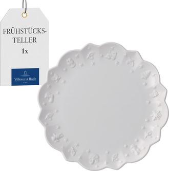Villeroy & Boch Toys Delight Royal Classic Fr&uuml;hst&uuml;cksteller, 23 cm, Premium Porzellan, Wei&szlig;