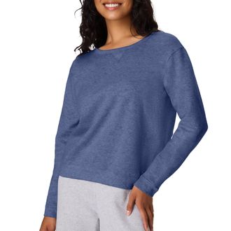 Hanes Damen EcoSmart Athletic-Sweatshirts, Marineblau Meliert, S EU